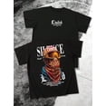 Black 3 Mens Crew Neck Graphic Tee With Bold Typography And Goggle Mask ...