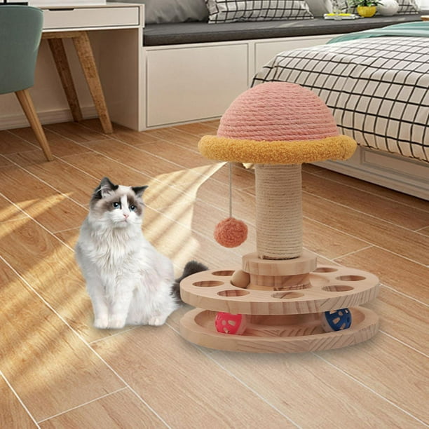 Interactive Cats Toy Wooden Solid Scratcher Ball Toy for Indoor ...