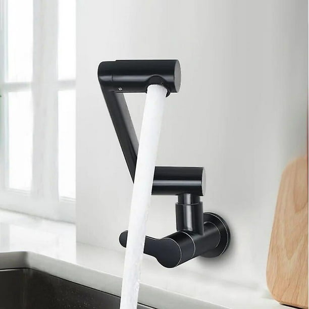 Kitchen Sink Faucet 304 Stainless Steel In-wall Single Hole 360 ...