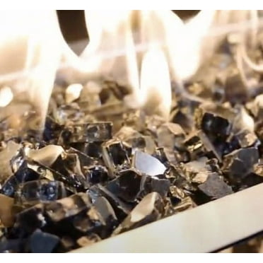 Celestial Fire Glass 10lb Silver Reflective Fire Glass Diamonds for ...