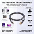 USB-C to Toslink Optical Audio Cable, Unidirectional Type-C to SPDIF ...