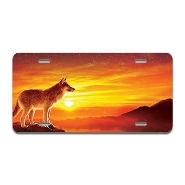 Wolf Howling At The Moon License Plate Tag Frame, Multiple Colors ...