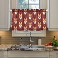 Background Corgi Face Pattern Tier Curtain Set of 2 Kitchen Curtains ...
