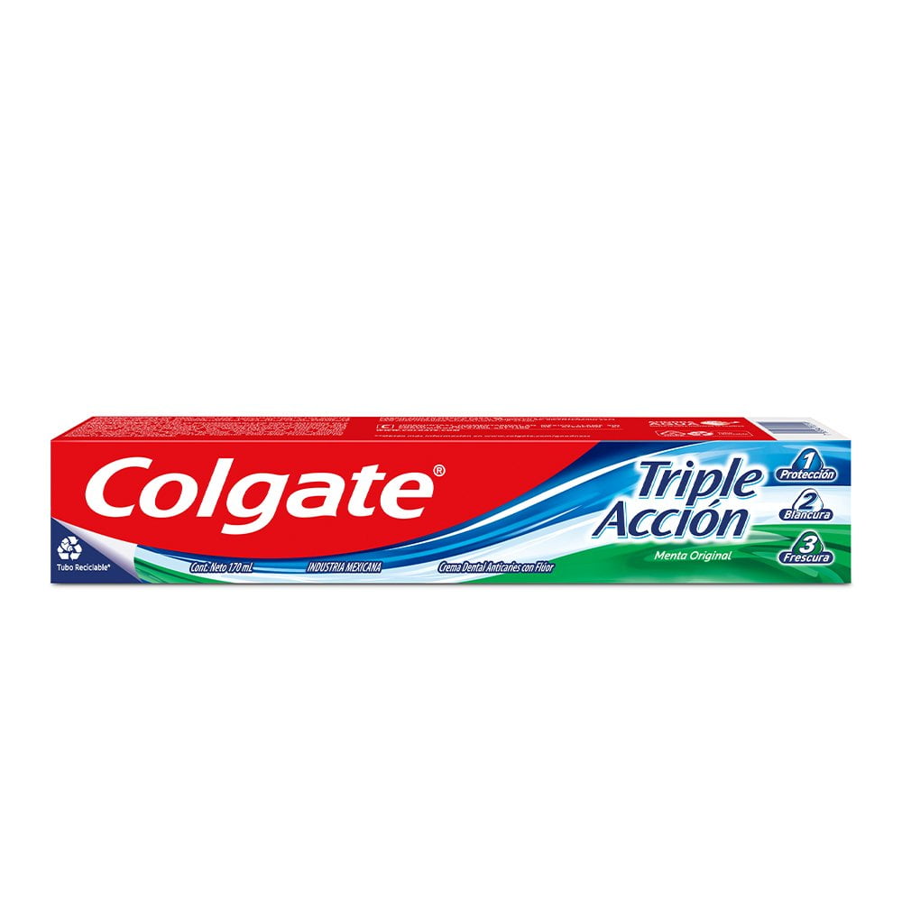 Pasta Dental Anticares con Flúor Colgate Triple Acción Menta Original ...
