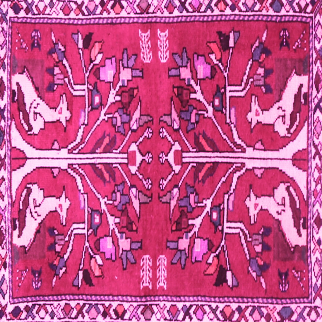 Ahgly Company Indoor Square Persian Pink Traditional Area Rugs, 5 ...