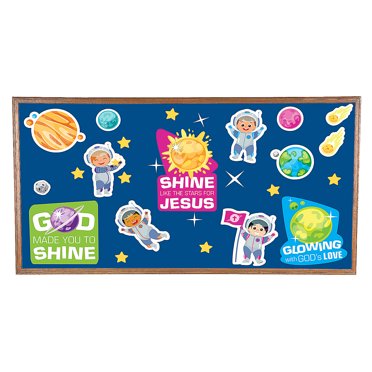 Big Dot of Happiness Outer Space Galaxy School Bulletin Board Set ...