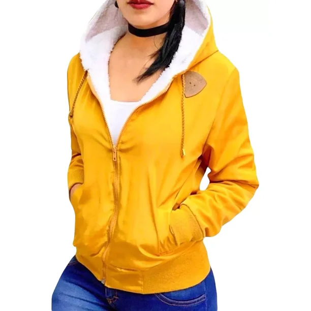 Chamarra Bomber Afelpada Forro En Peluche Suave Calientita | Bodega ...