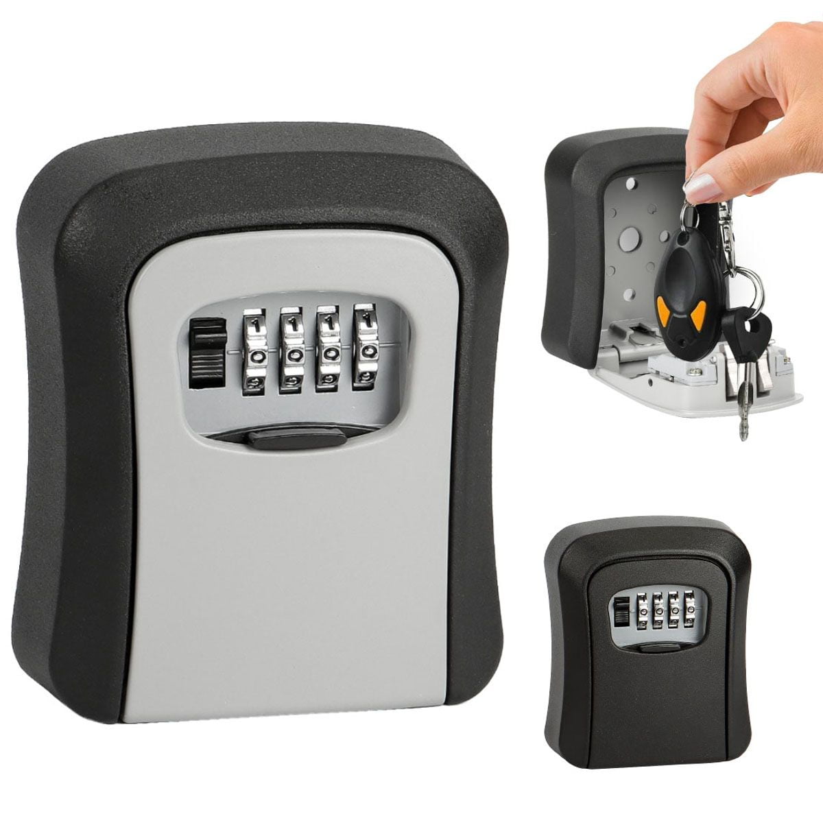 Deago Key Lock Box Wall Mounted 4 Digit Combination Lock Box for House ...