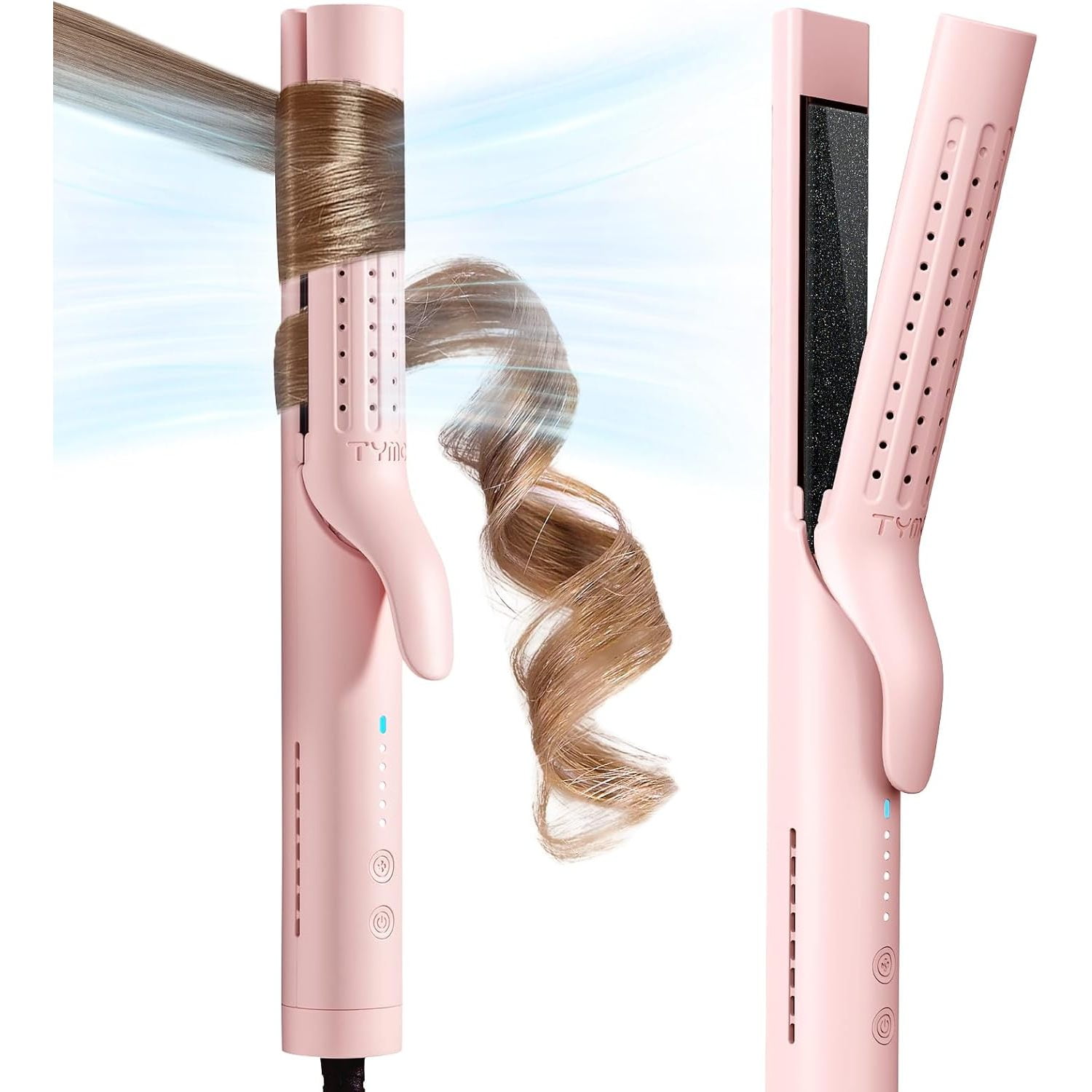 LMHF Airflow Curling Iron for Lasting Curls - Ceramic Flat Iron Hair ...