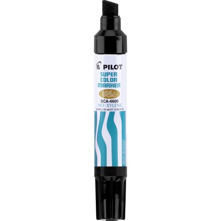 Pilot Super Color Jumbo Permanent Marker, Chisel Tip, Black Ink, 1/Pack ...