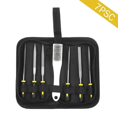 7-Piece File Set Includes 1 PCS Brush 1 PCS Square/Round/Half Round ...