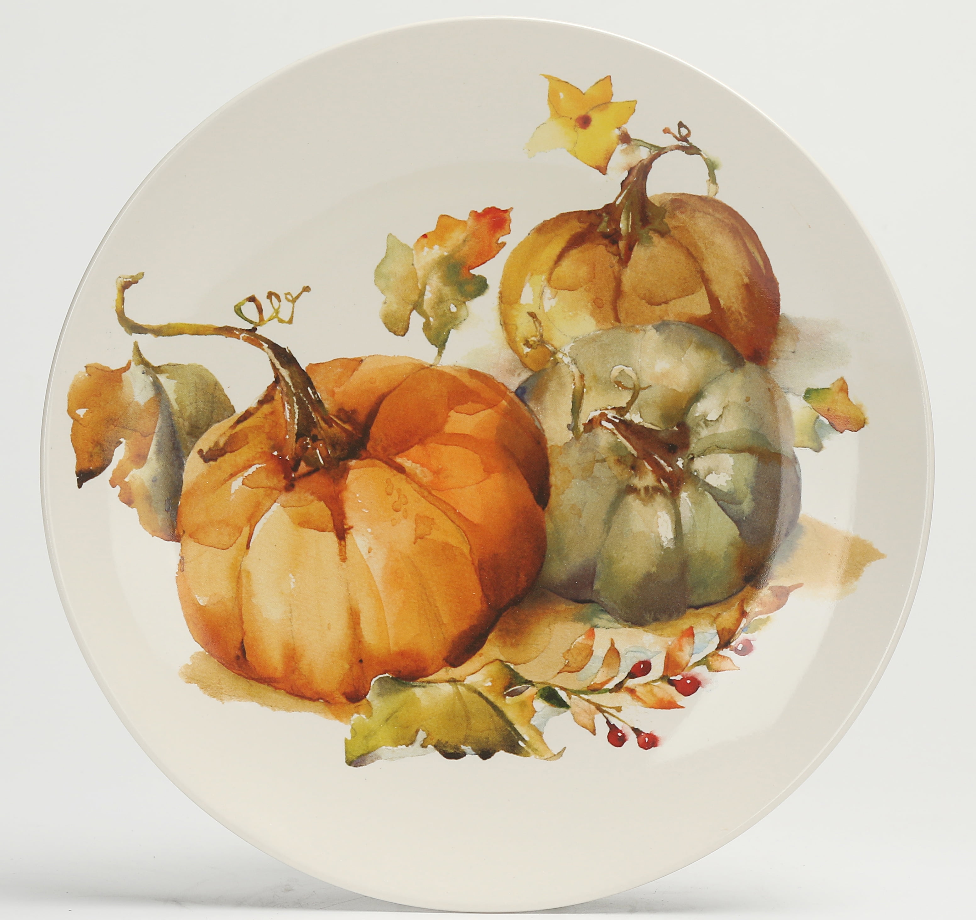 Harvest Ceramic Stoneware Botanical Pumpkin Dinner Plate – Walmart ...