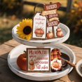 14 Pieces Fall Pumpkin Tiered Tray Decor Rustic Farmhouse Truck Wooden ...