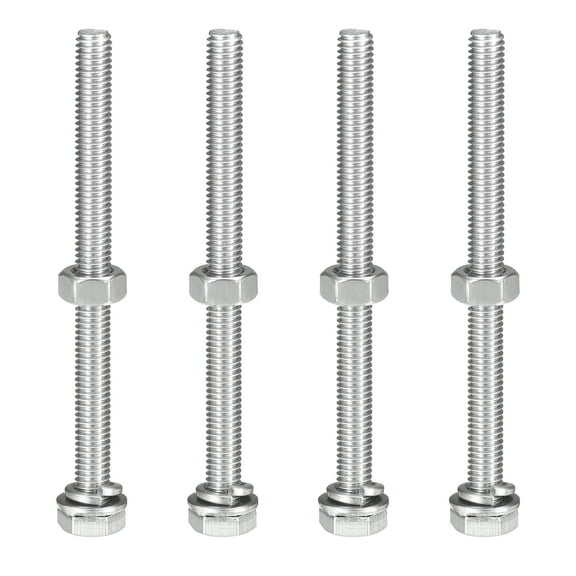 CERPXFF-M6 x 50mm Hex Head Screws Bolts, Nuts, Flat & Lock Washers Kits ...