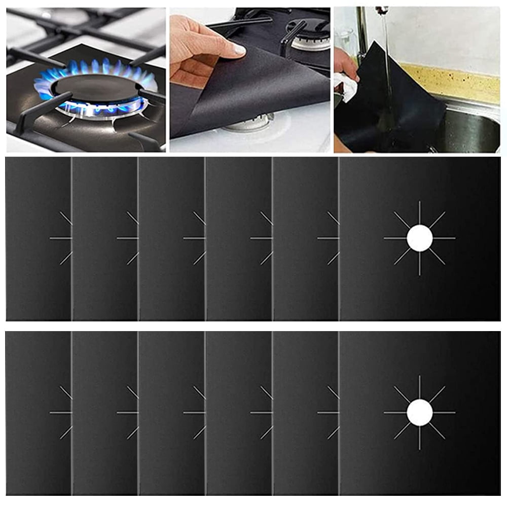 Skycarper 12Pcs Gas Stove Protector, Cooker Cover Liner, Clean Mat Pad ...
