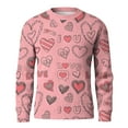 Domuza Men's Valentines Sweater Romantic Heart Print Long Sleeve Round ...