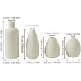 Beige Ceramic Vase Set - 4 Small Unique Flower Vases for Centerpieces ...