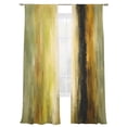 Abstract Sheer Curtains 84 inches Long, Olive Green Amber Yellow ...