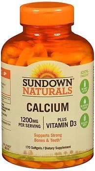 Sundown Naturals Calcium 1200 mg plus Vitamin D3 Softgels - 170 ct ...