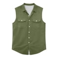 BangWanChi Men's Solid Color Vintage Fashionable Pocket Button Leisure ...