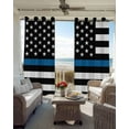 Blue White American Police Flag Blackout Curtains 72 Inches Long ...