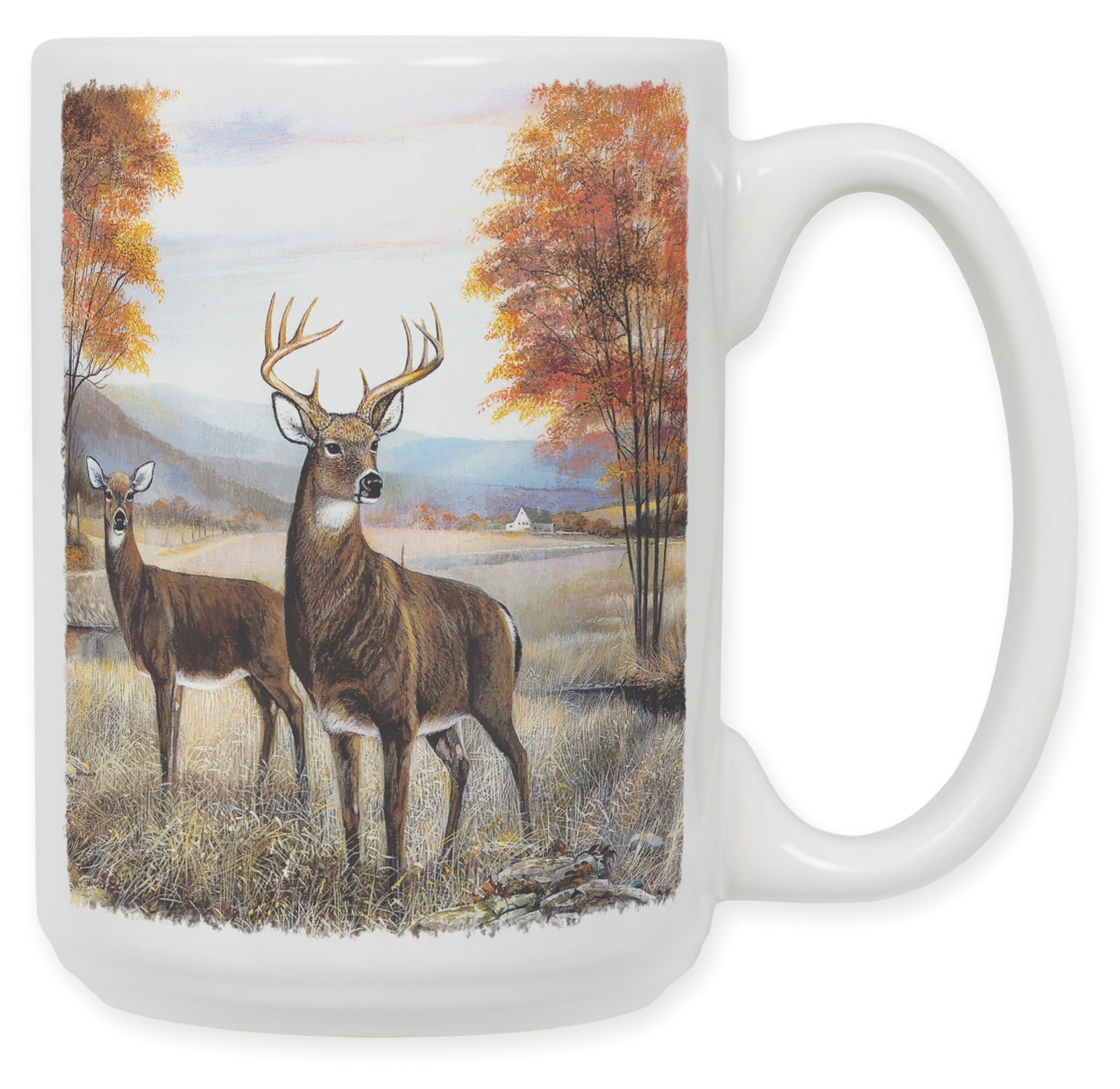 15 Ounce Ceramic Coffee Mug - White Tail Deer - Walmart.com