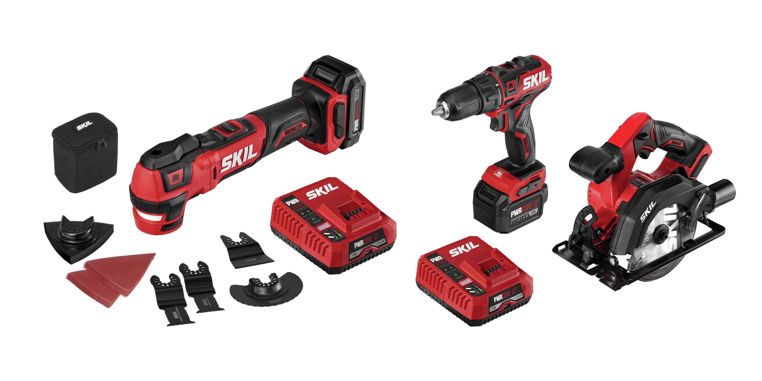 SKIL Brushless 12V Cordless Drill Driver, Circular Saw, and Oscillating ...