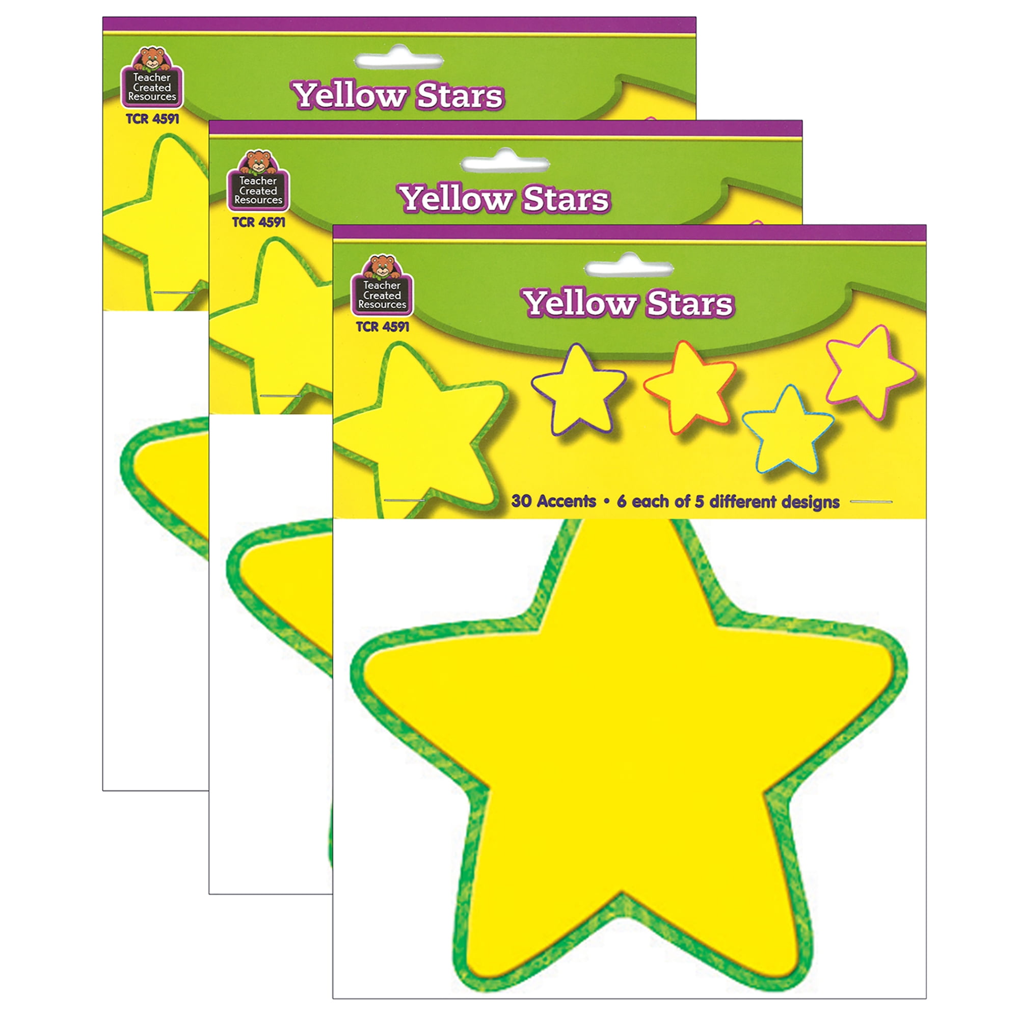 Teacher Created Resources Yellow Stars Accents, 90 Pieces - Walmart.com