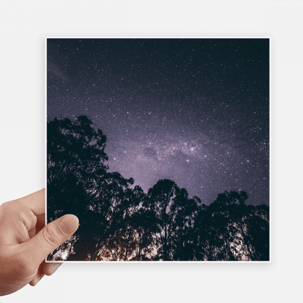 Trees Stars Milky Way Night Sky Sticker Tags Wall Picture Laptop Decal ...