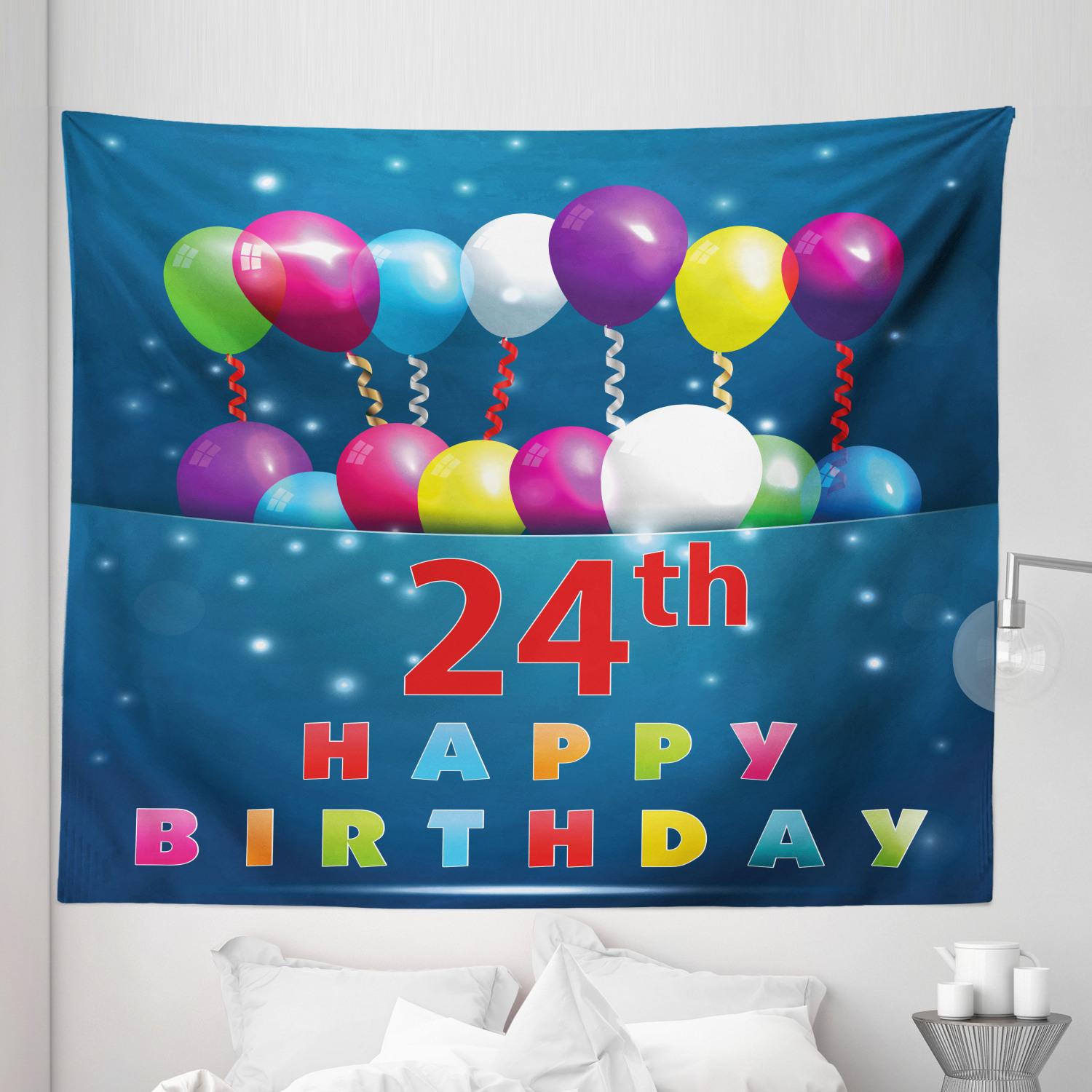 Colorful Tapestry, 24th Birthday Party Joyous Mood Occasion Flying ...