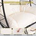 Hanging Egg Chair With Stand PE Wicker 350lbs Washable Thick Cushion ...