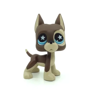 #58 Rera Littlest Pet Shop Brown Collie Dog Puppy Blue Eyes LPS Animal ...