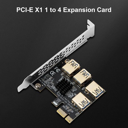 Clairlio PCI-E Adapter Card PCI-E 1 to 4 USB Multiplier Hub Riser Card ...