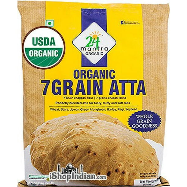 24 Mantra Organic 7 Grain Atta / Flour - 10 lbs - Walmart.com