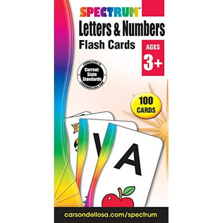 Spectrum - Letters and Numbers Flash Cards - 100 Cards for Counting and ...