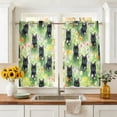 Black Cat Sheer Curtains 45 Inch Long 2 Panels, Orange Purple Yellow ...