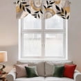 Abstract Beige Yellow Tie Up Valances Curtain, Boho Minimalist Curved ...