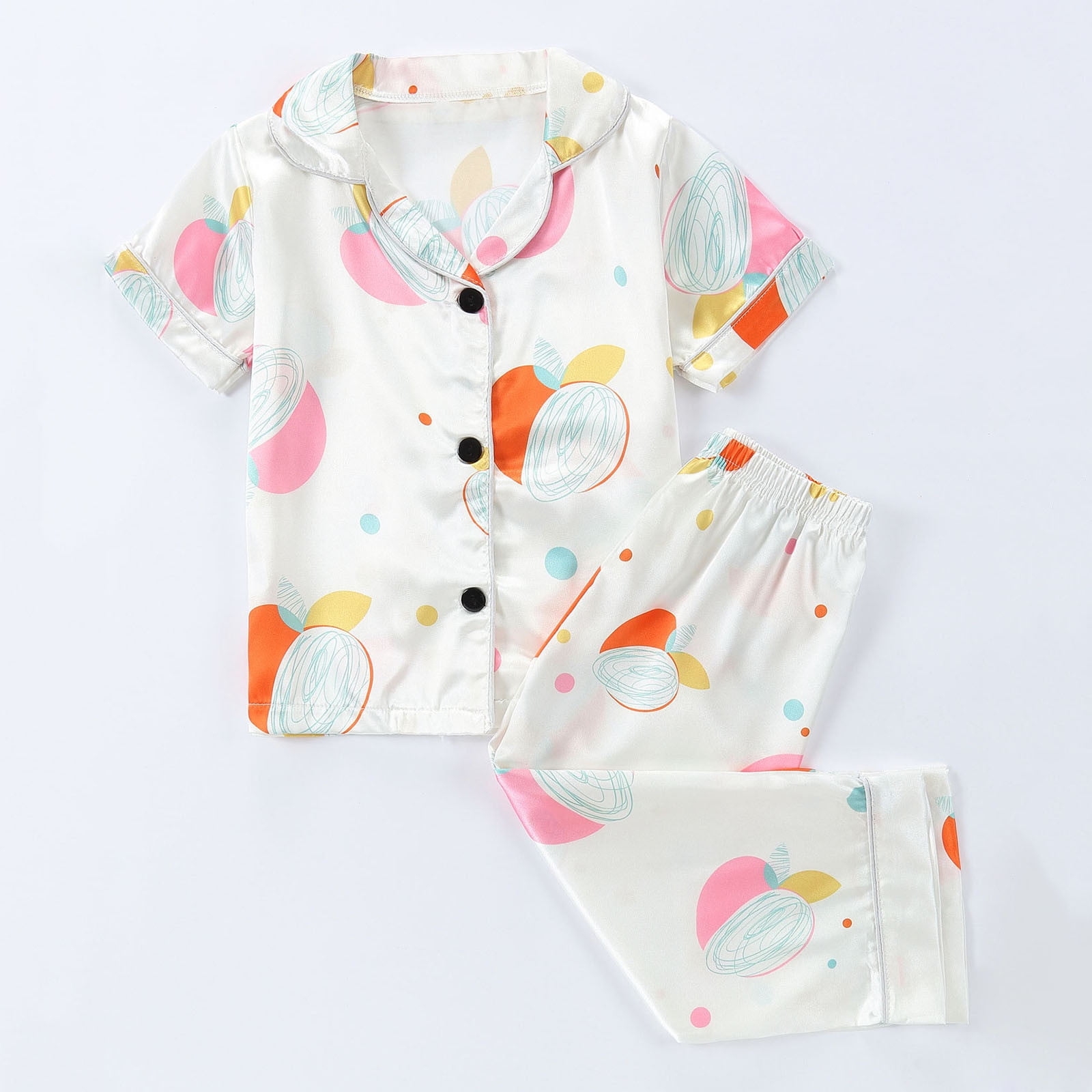 Click here for Fridja Toddler Baby Boy Girl Satin Pajamas Floral... prices