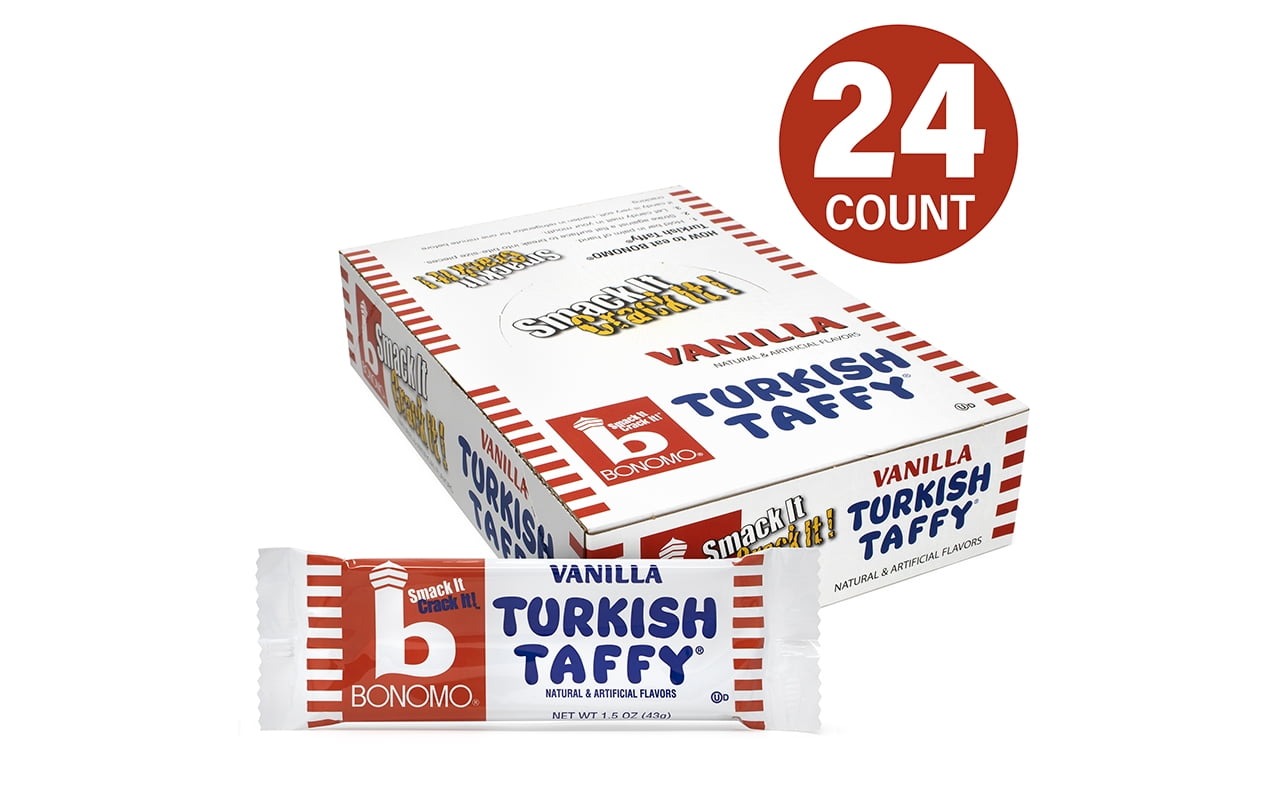 Bonomo Turkish Taffy Vanilla, 1.5 oz, 24 Count - Walmart.com