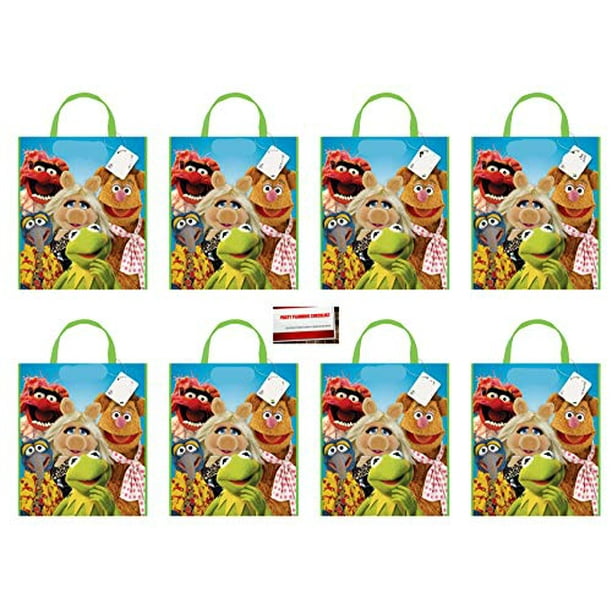 8 Pack Disney Muppets Large Plastic Goodie Tote Loot Bags, 13 x 11 ...