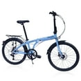 Zukka 24 inch Foldable Bicycle City Commuter for Men Women Blue Folding ...