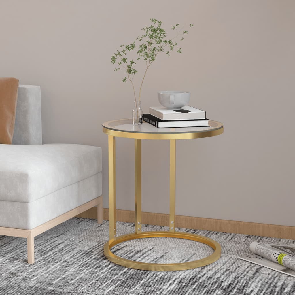 Click here for Vidaxl Side Table Gold And Transparent 45 Cm Tempe... prices