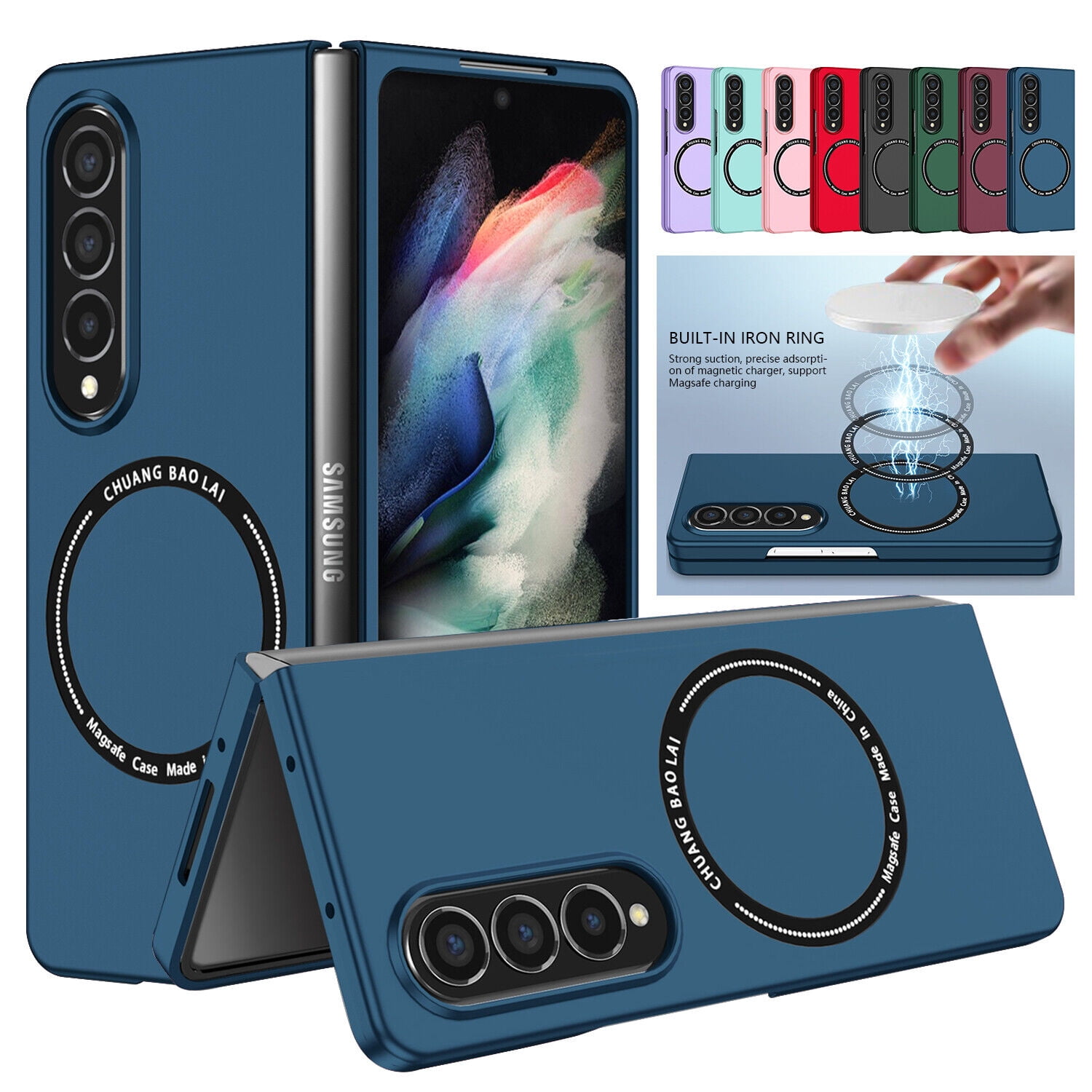 For Samsung Galaxy Z Fold4 5G Case Shockproof Luxury Magnetic Slim ...