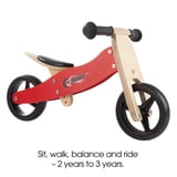 2-in-1 Wooden Balance Bike & Push Tricycle- Ride-On Toy for Ages 1-3 by ...