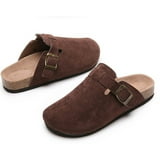 BERANMEY Women's Suede Clogs & Mules Stylish Leather Mules with Arch ...