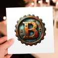 3drose, Decorative Letter B. Round Rusty Metal Plate Artsy Elegant Gift ...