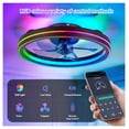 RGB Ceiling Fan with Lights, 19IN Low Profile Flush Mount Fan, Remote ...