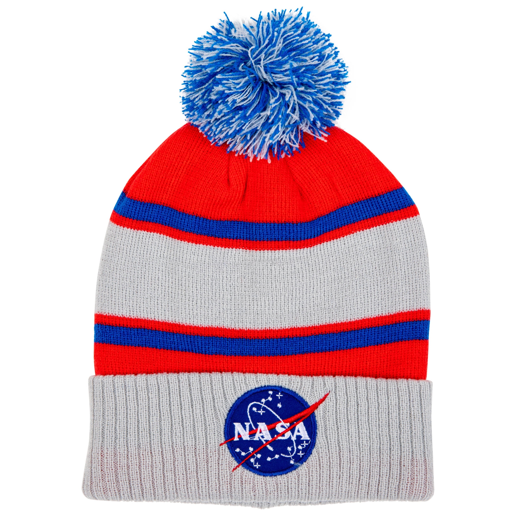 NASA Logo Cuff Pom Knit Beanie - Walmart.com