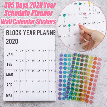 2020 Yearly Annual Wall Calendar Schedule Planner Sticker Daily Memo ...