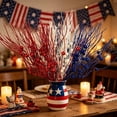 6pcs Independence Day Cuttings Ornaments, Red White Blue Powder ...